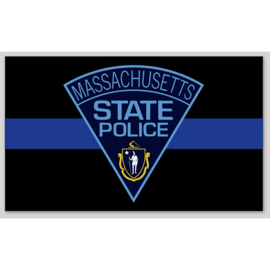 Massachusetts State Police Thin Blue Line - Vinyl Sticker at Sticker Shoppe