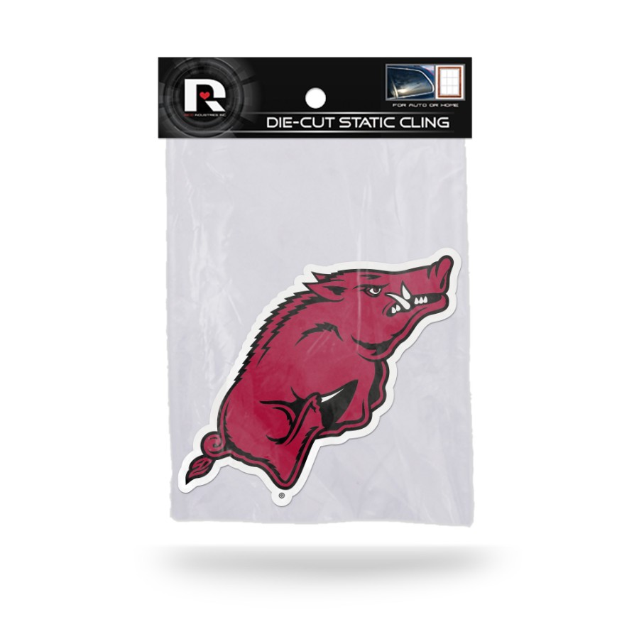 University Of Arkansas Razorbacks - 5x5 Shape Cut Die Cut Static Cling ...