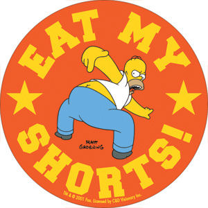 Homer Eat My Shorts - Sticker at Sticker Shoppe