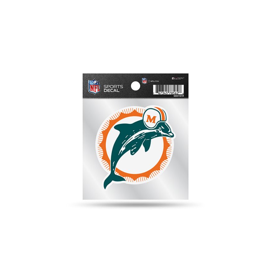 Miami Dolphins Retro - 4x4 Vinyl Sticker at Sticker Shoppe