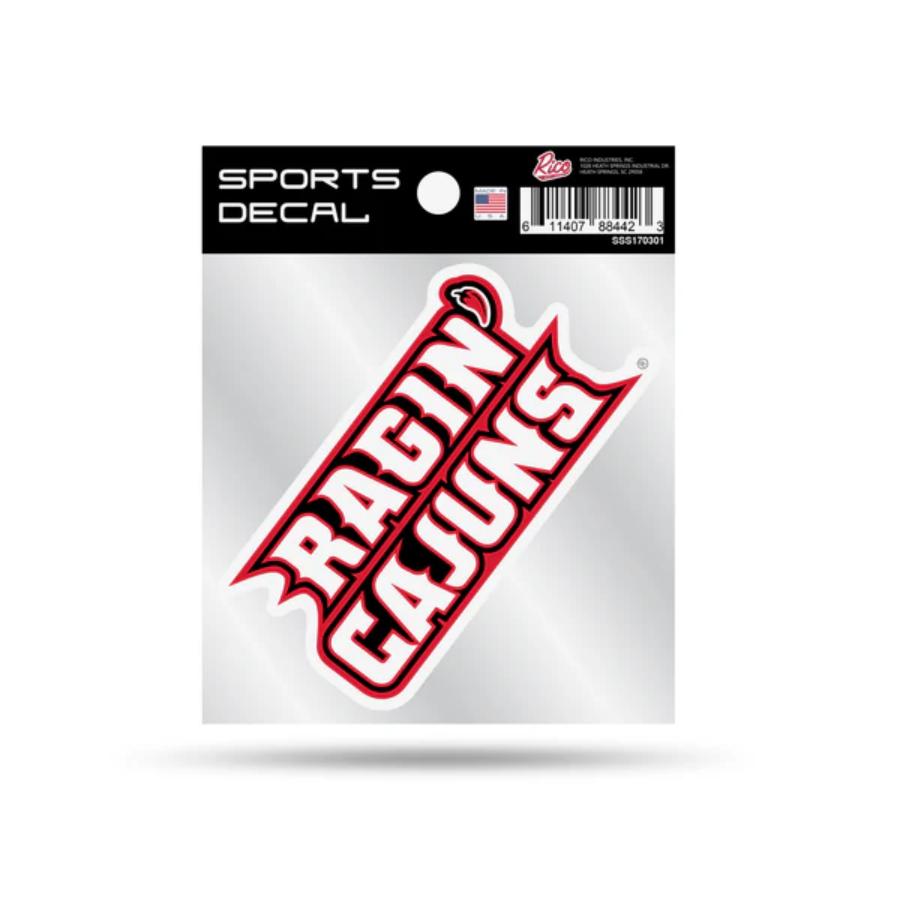 University Of Louisiana-Lafayette Ragin Cajuns Script - 4x4 Vinyl ...