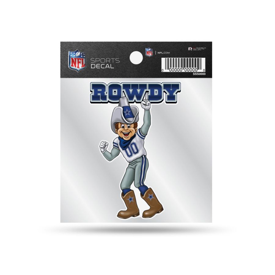 Dallas Cowboys Mascot Rowdy - 4x4 Vinyl Sticker at Sticker Shoppe