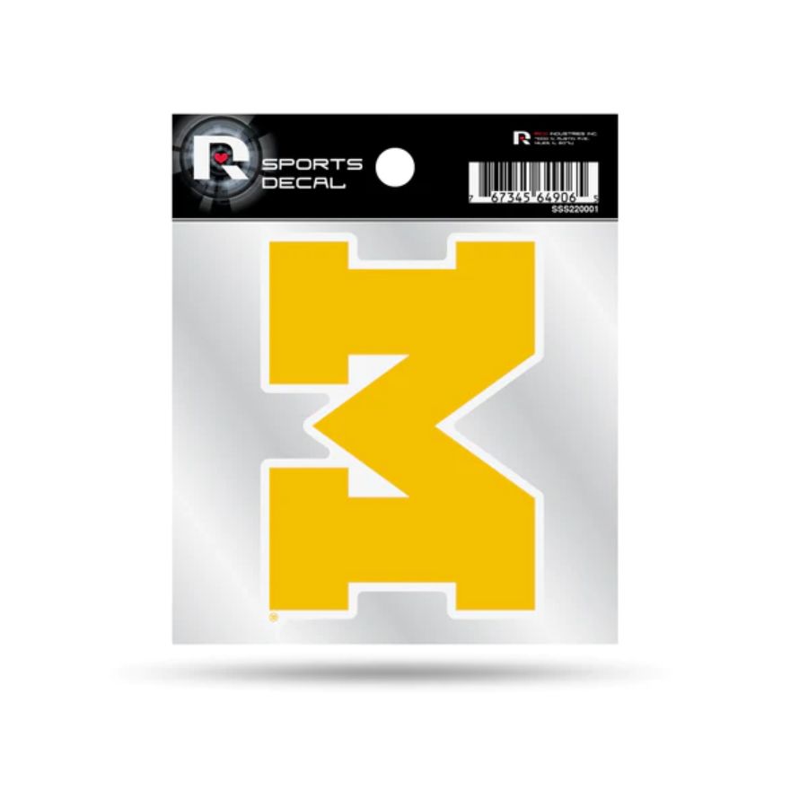 University Of Michigan Wolverines - 4x4 Vinyl Sticker at Sticker Shoppe