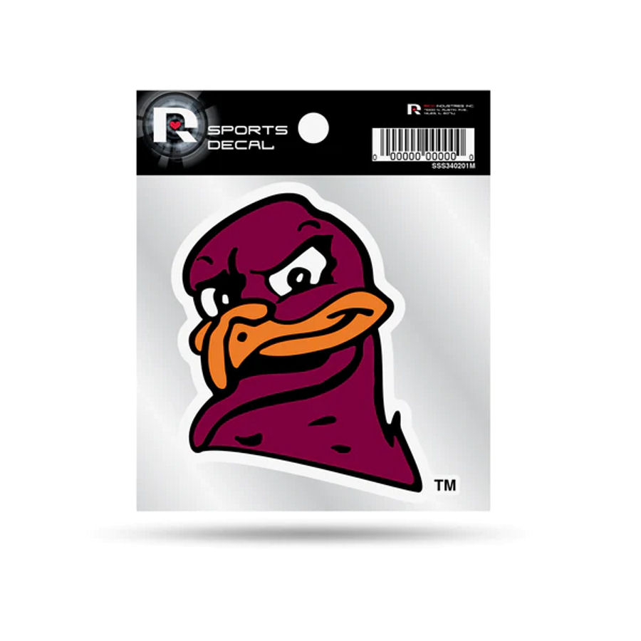Virginia Tech Hokies Mascot - 4x4 Vinyl Sticker at Sticker Shoppe