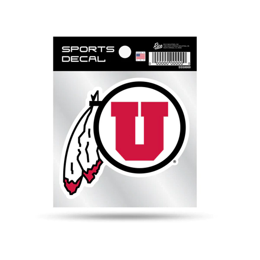 University Of Utah Utes - 4x4 Vinyl Sticker at Sticker Shoppe
