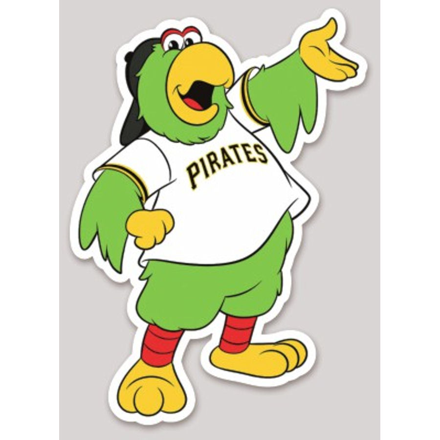 Pittsburgh Pirates Mascot Pirate Parrot - Vinyl Sticker at Sticker Shoppe