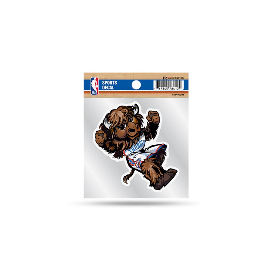 Oklahoma City Thunder Mascot - 4x4 Vinyl Sticker at Sticker Shoppe