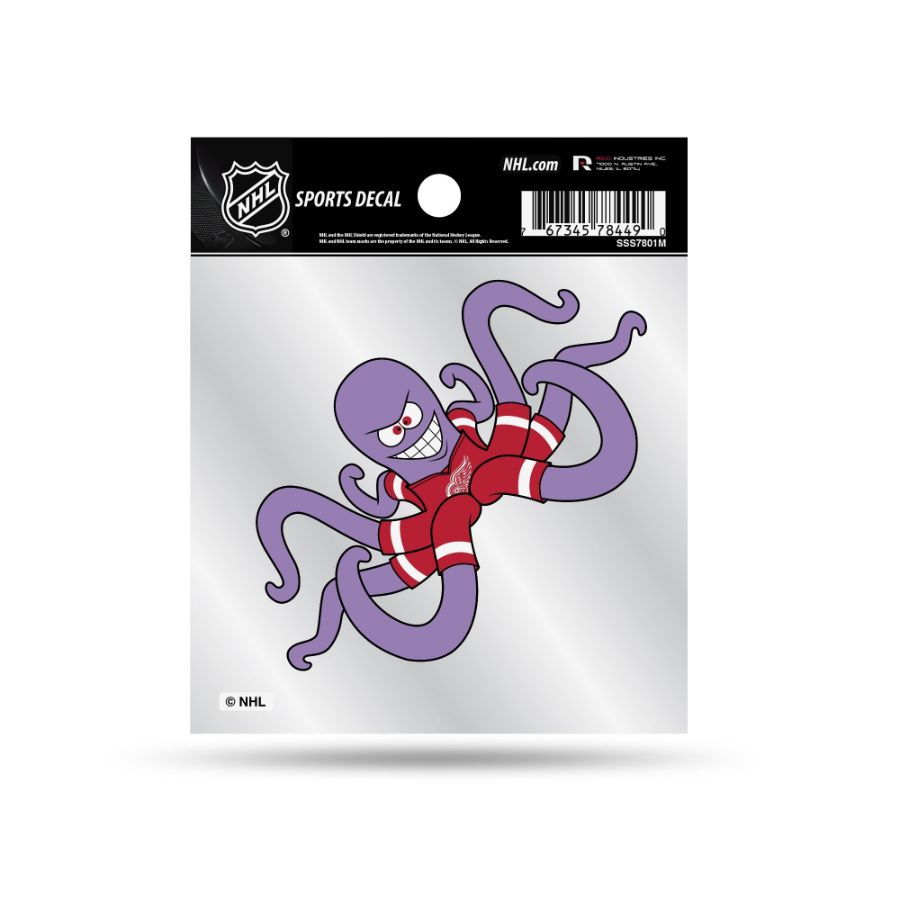 Detroit Red Wings Mascot Octopus - 4x4 Vinyl Sticker at Sticker Shoppe