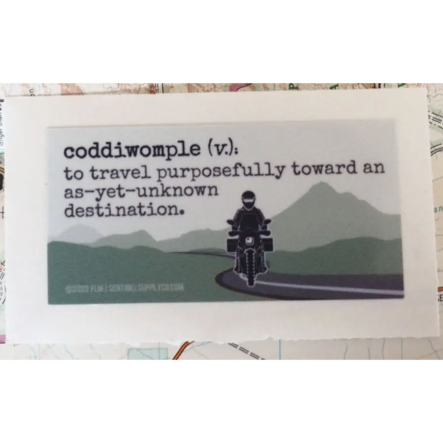 Coddiwomple Defined Motorcycle - Vinyl Sticker at Sticker Shoppe