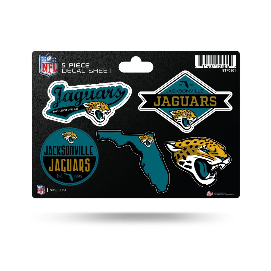 Jacksonville Jaguars - 5 Piece Sticker Sheet at Sticker Shoppe