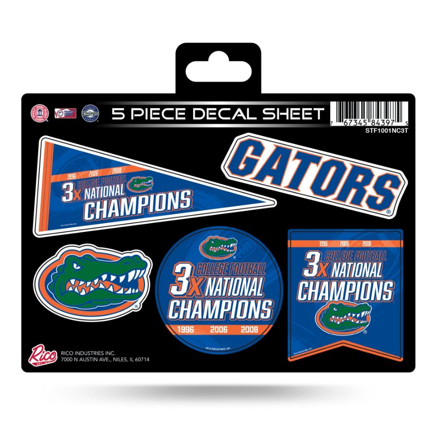 University Of Florida Gators 3 Time College Football Champs - 5 Piece ...