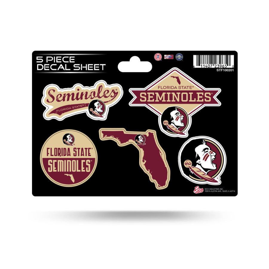 Florida State University Seminoles - 5 Piece Sticker Sheet at Sticker ...