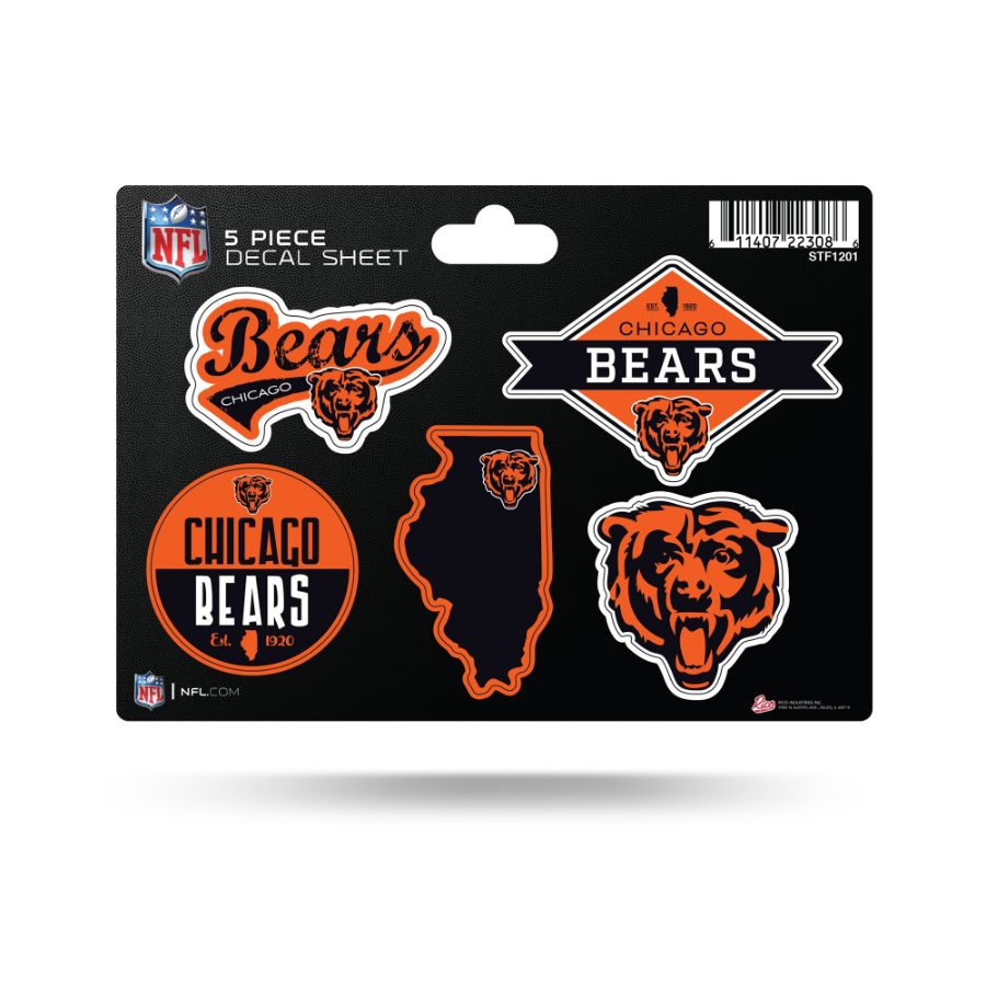 Chicago Bears - 5 Piece Sticker Sheet at Sticker Shoppe