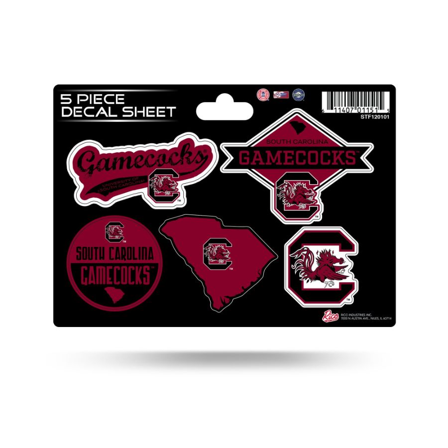 University Of South Carolina Gamecocks - 5 Piece Sticker Sheet at ...