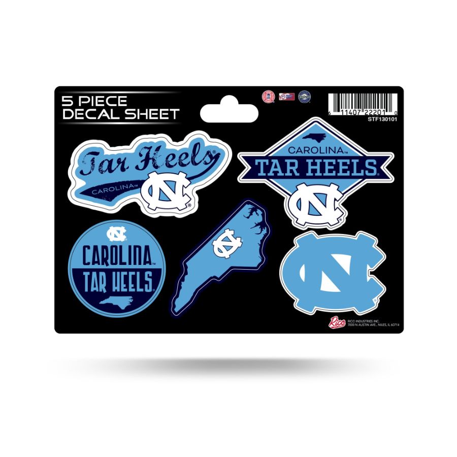 University Of North Carolina Tar Heels - 5 Piece Sticker Sheet at ...