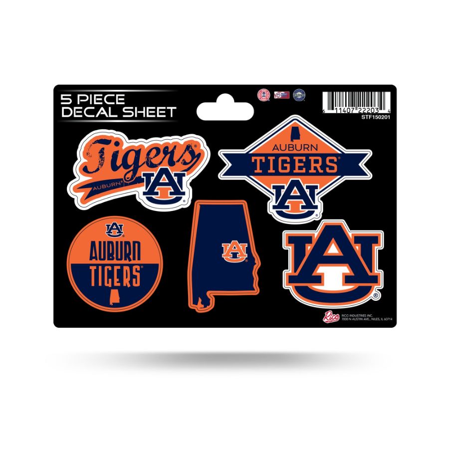 Auburn University Tigers - 5 Piece Sticker Sheet at Sticker Shoppe