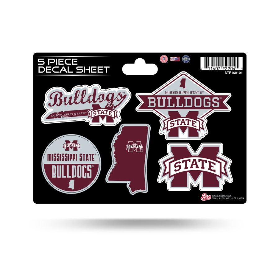 Mississippi State University Bulldogs - 5 Piece Sticker Sheet at ...