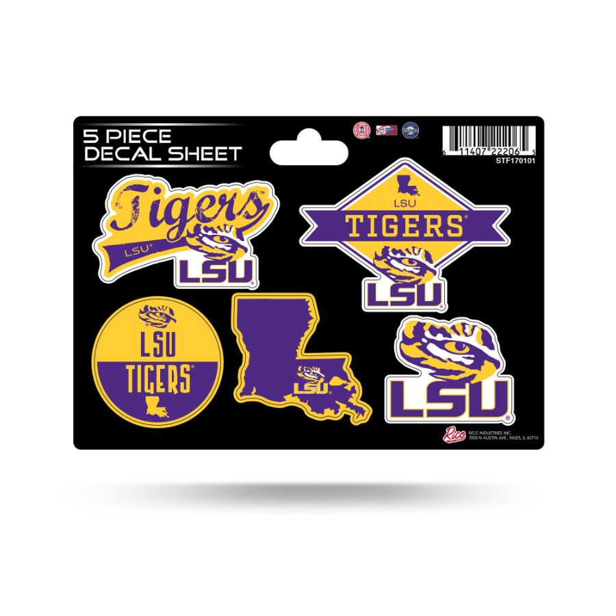 Louisiana State University LSU Tigers - 5 Piece Sticker Sheet at ...