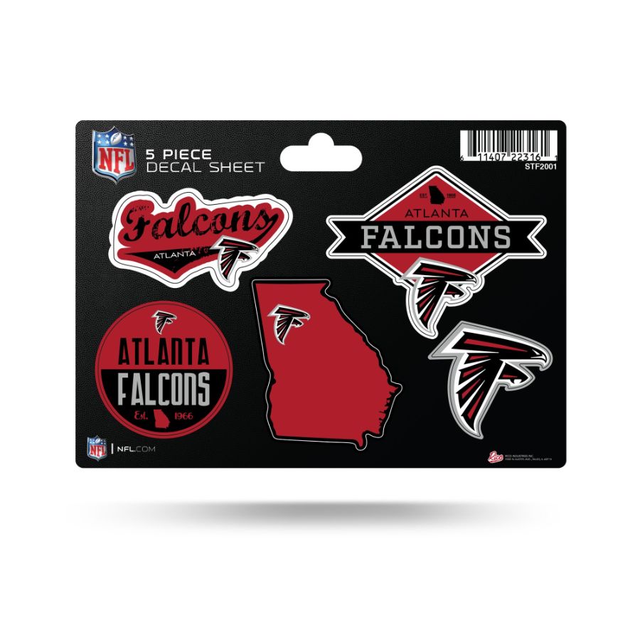 Atlanta Falcons - 5 Piece Sticker Sheet at Sticker Shoppe