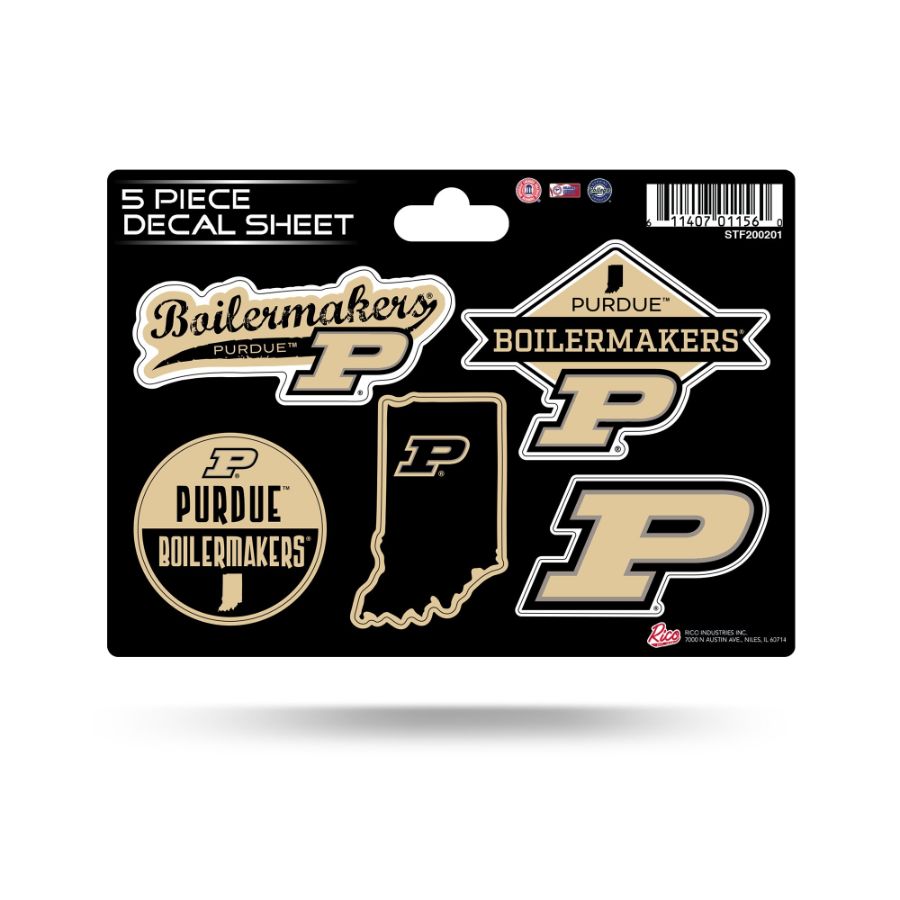 Purdue University Boilermakers - 5 Piece Sticker Sheet at Sticker Shoppe