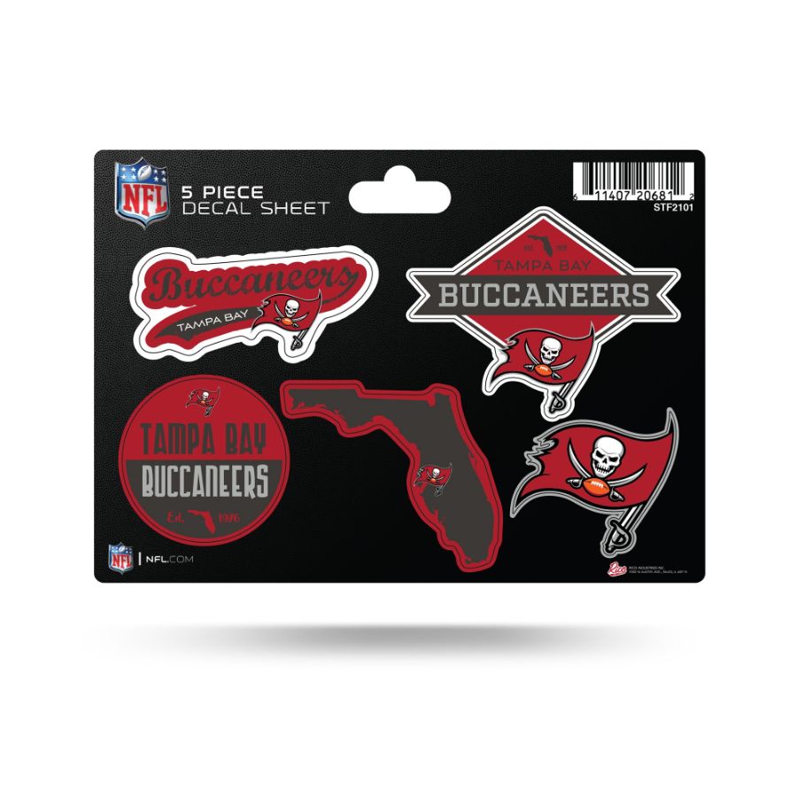 Tampa Bay Buccaneers - 5 Piece Sticker Sheet at Sticker Shoppe