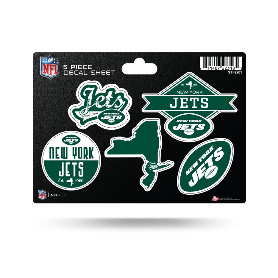 New York Jets - 5 Piece Sticker Sheet at Sticker Shoppe
