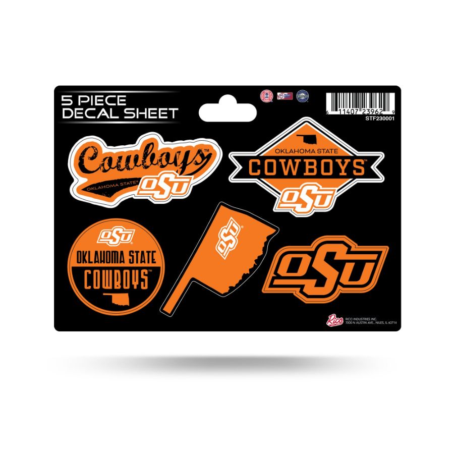 Oklahoma State University Cowboys - 5 Piece Sticker Sheet at Sticker Shoppe