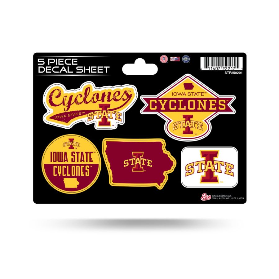 Iowa State University Cyclones - 5 Piece Sticker Sheet at Sticker Shoppe