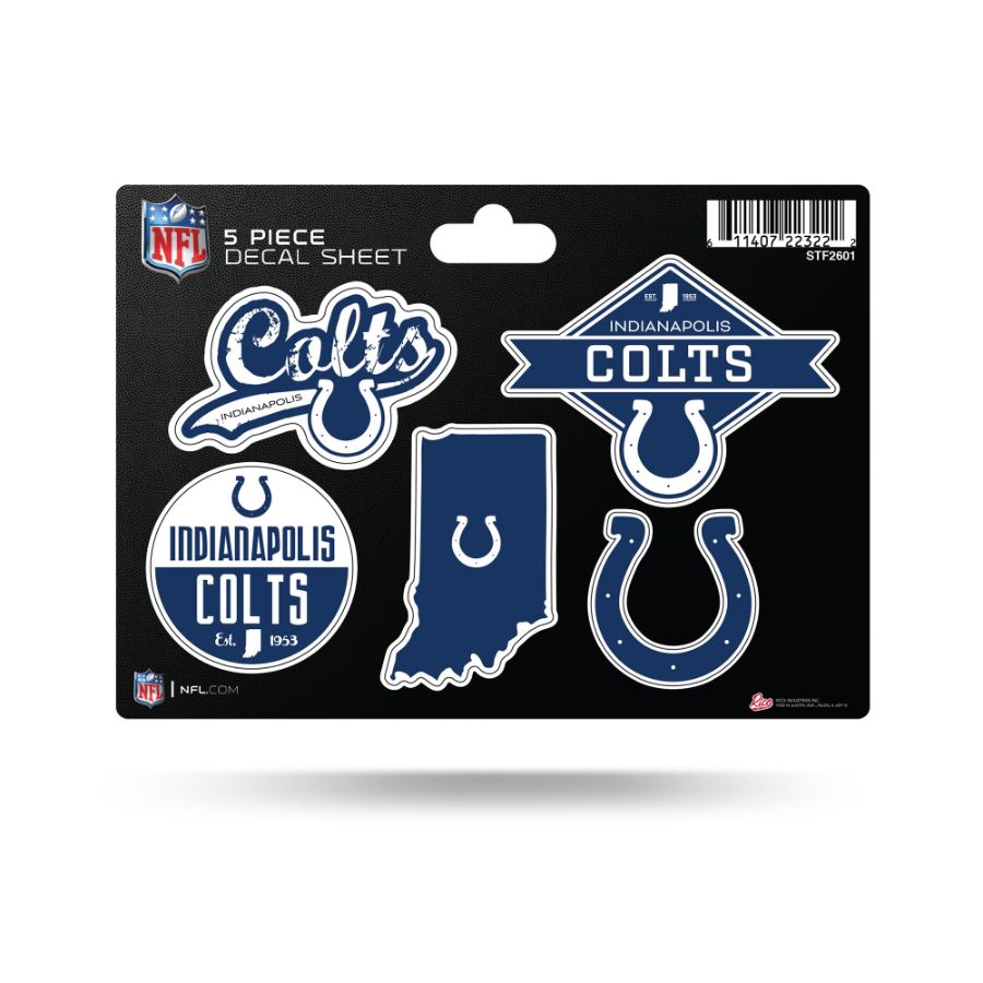 Indianapolis Colts - 5 Piece Sticker Sheet at Sticker Shoppe