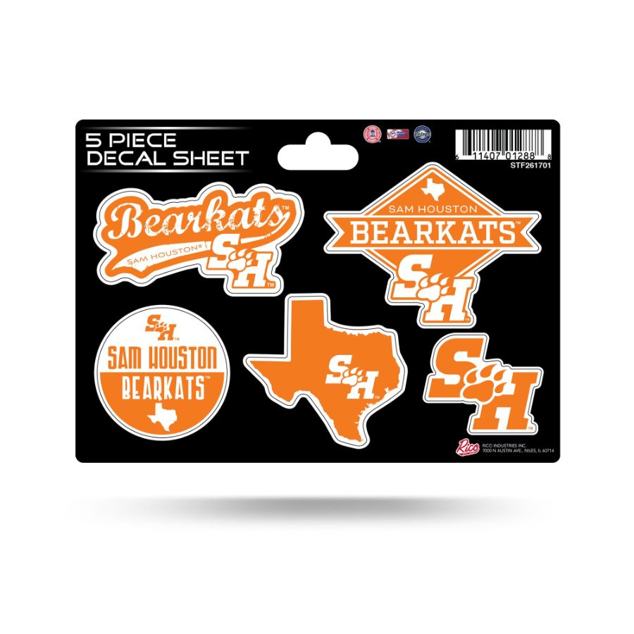 Sam Houston State University Bearkats - 5 Piece Sticker Sheet at ...