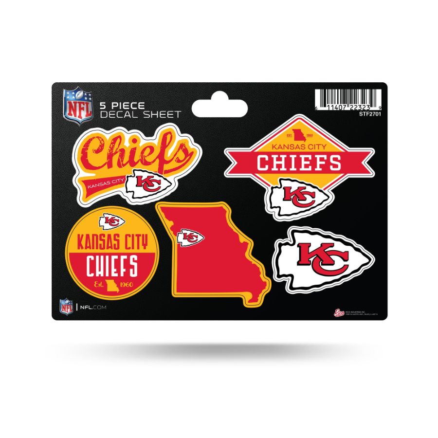 Kansas City Chiefs - 5 Piece Sticker Sheet at Sticker Shoppe