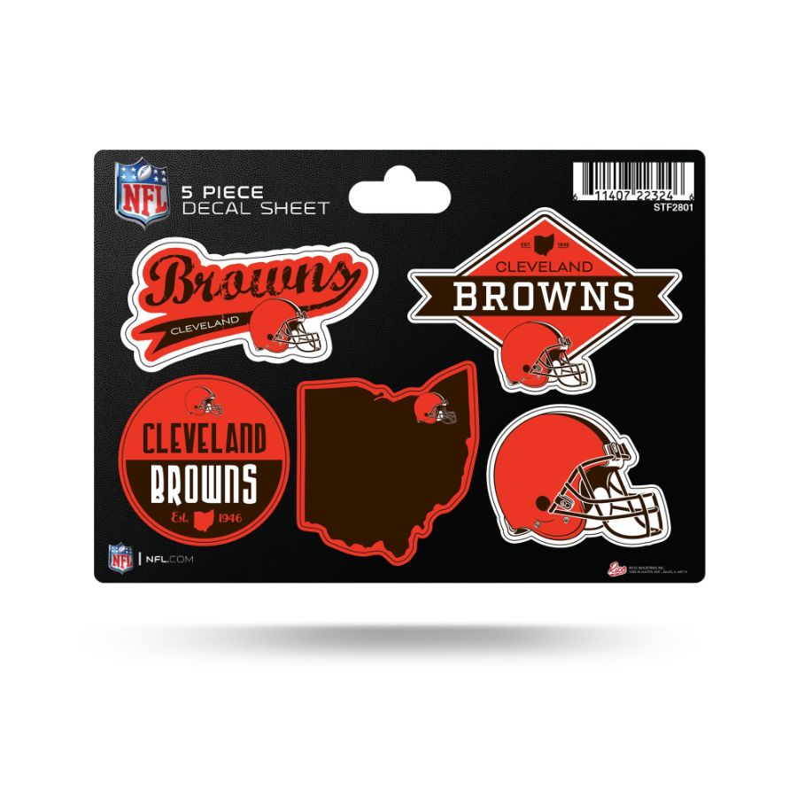 Cleveland Browns - 5 Piece Sticker Sheet at Sticker Shoppe