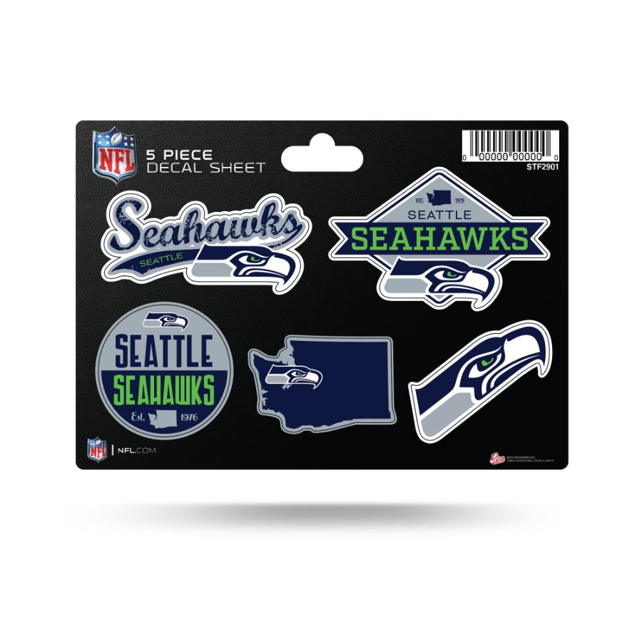 Seattle Seahawks - 5 Piece Sticker Sheet at Sticker Shoppe