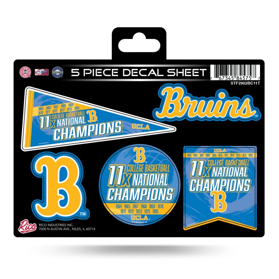 UCLA Bruins 11 Time College Basketball Champions - 5 Piece Sticker ...