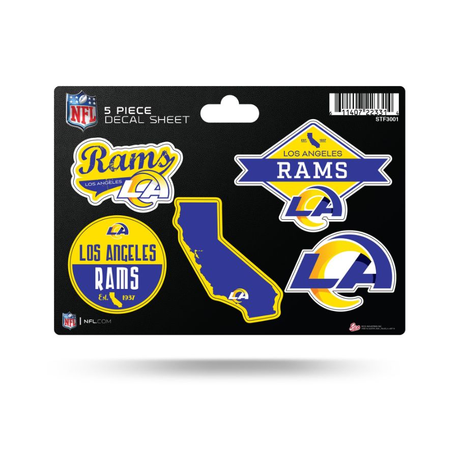 Los Angeles Rams - 5 Piece Sticker Sheet at Sticker Shoppe