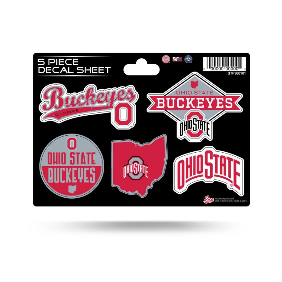 Ohio State University Buckeyes - 5 Piece Sticker Sheet at Sticker Shoppe
