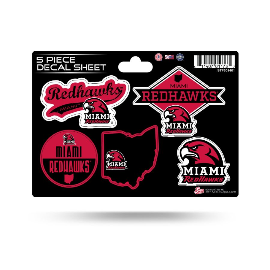 Miami University Redhawks - 5 Piece Sticker Sheet at Sticker Shoppe