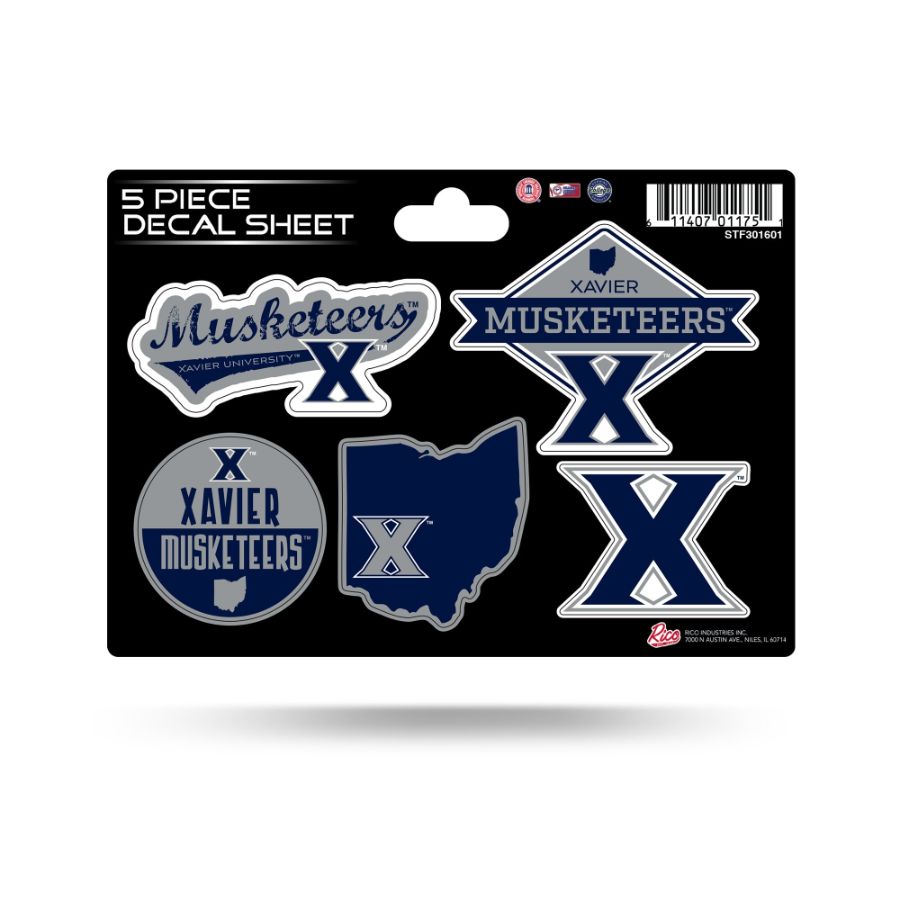 Xavier University Musketeers - 5 Piece Sticker Sheet at Sticker Shoppe