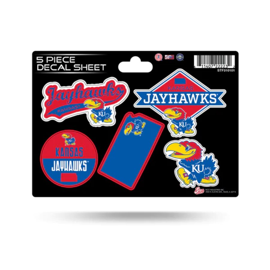 University Of Kansas Jayhawks - 5 Piece Sticker Sheet at Sticker Shoppe