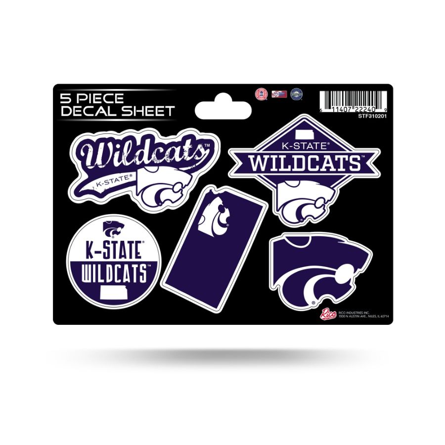Kansas State University Wildcats - 5 Piece Sticker Sheet at Sticker Shoppe