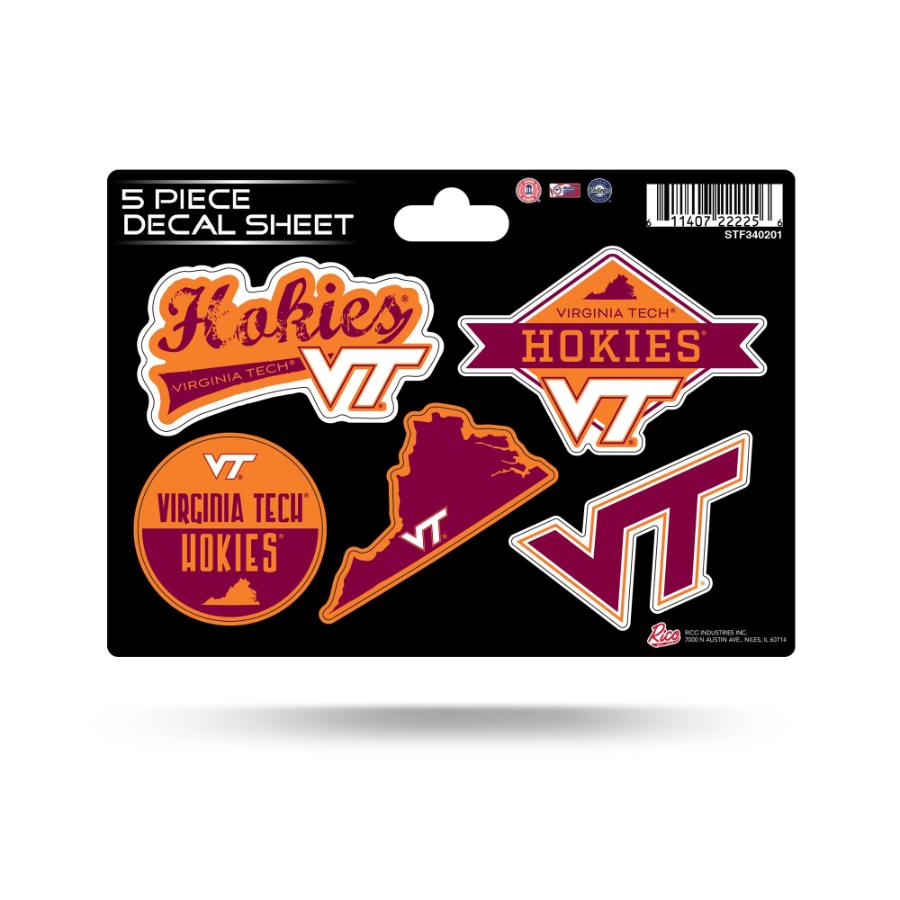 Virginia Tech Hokies - 5 Piece Sticker Sheet at Sticker Shoppe