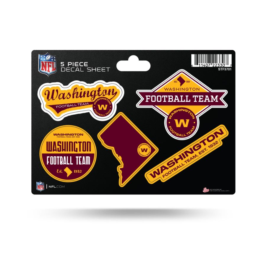 Washington Football Team - 5 Piece Sticker Sheet at Sticker Shoppe