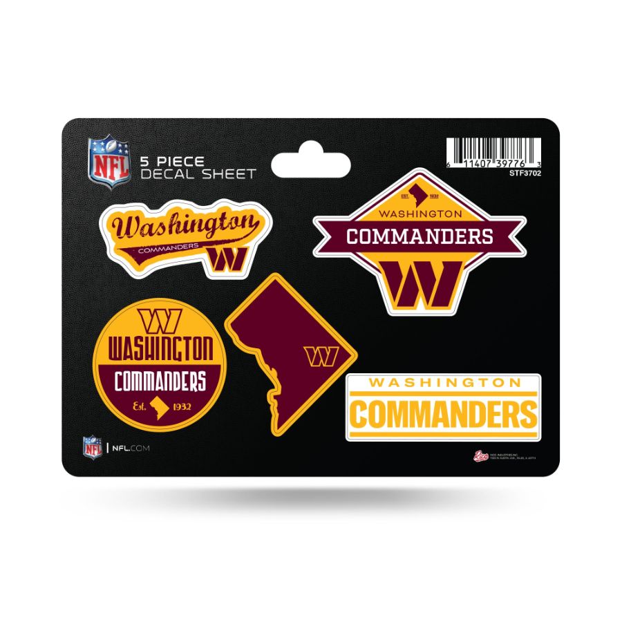 Washington Commanders - 5 Piece Sticker Sheet at Sticker Shoppe