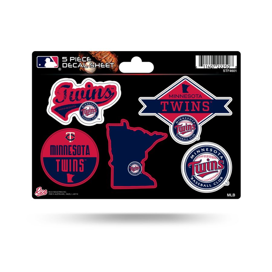 Minnesota Twins - 5 Piece Sticker Sheet at Sticker Shoppe