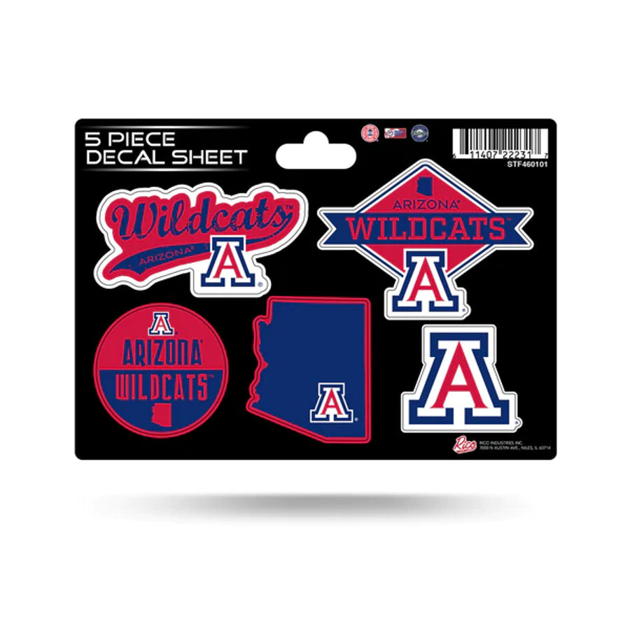 University Of Arizona Wildcats - 5 Piece Sticker Sheet at Sticker Shoppe