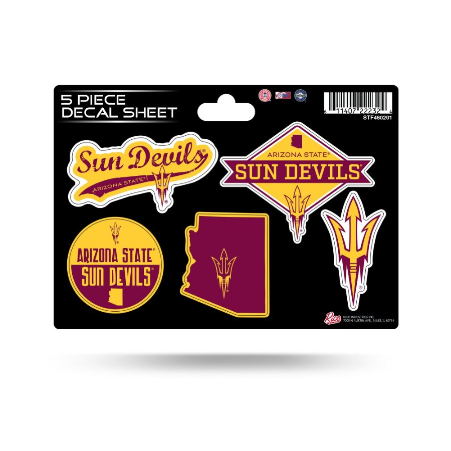 Arizona State University Sun Devils - 5 Piece Sticker Sheet at Sticker ...