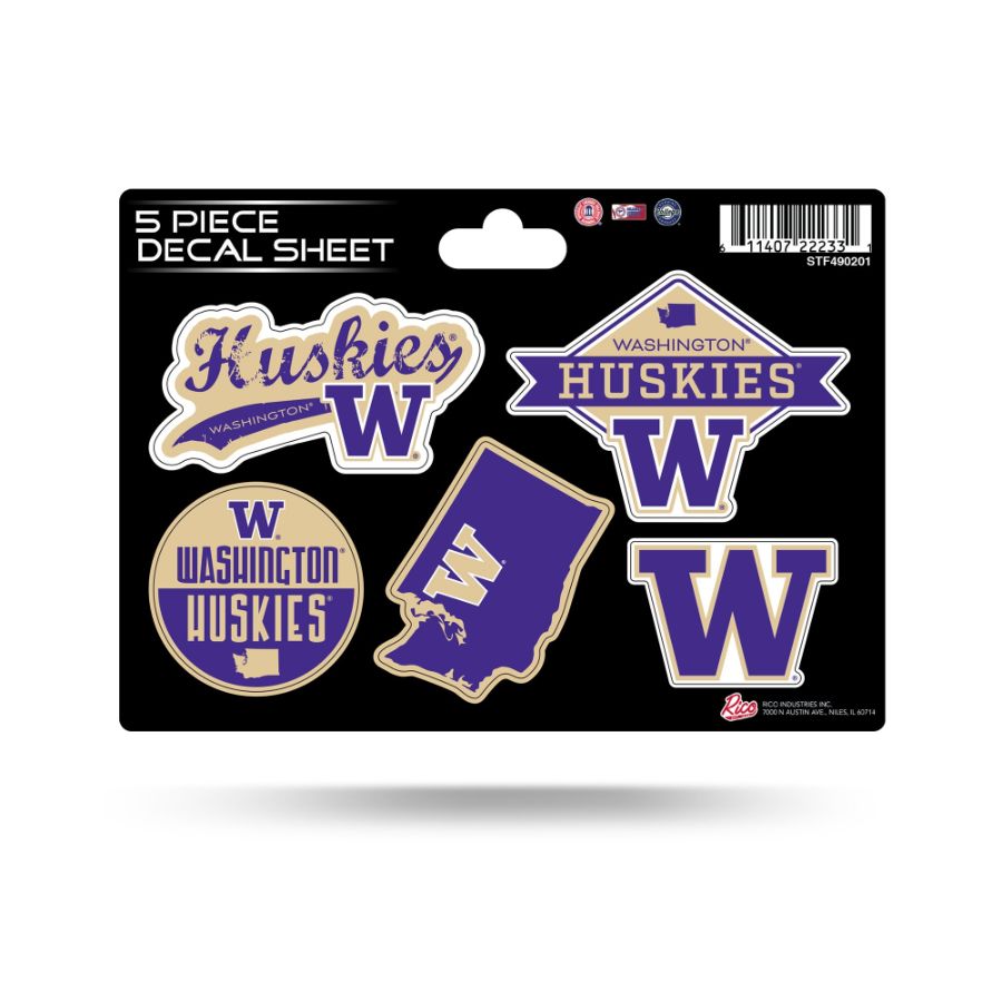 University Of Washington Huskies - 5 Piece Sticker Sheet at Sticker Shoppe