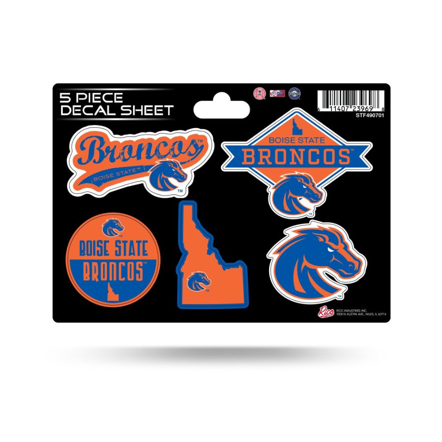 Boise State University Broncos - 5 Piece Sticker Sheet at Sticker Shoppe