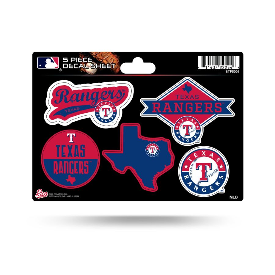 Texas Rangers - 5 Piece Sticker Sheet at Sticker Shoppe