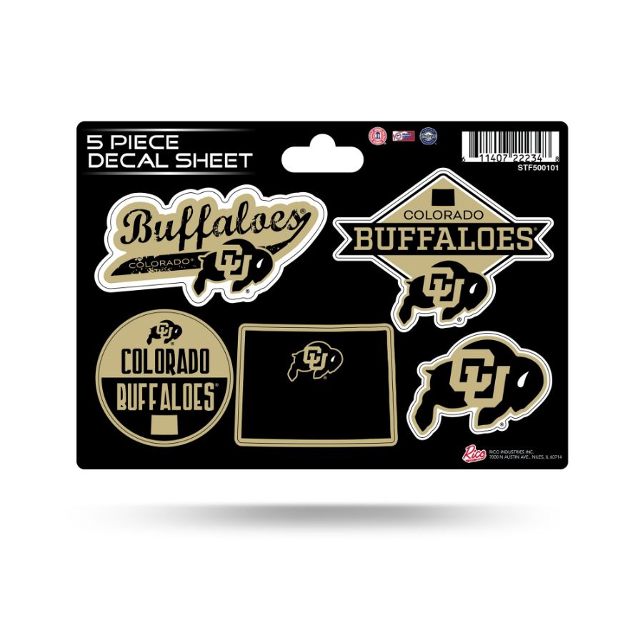 University Of Colorado Buffaloes - 5 Piece Sticker Sheet at Sticker Shoppe